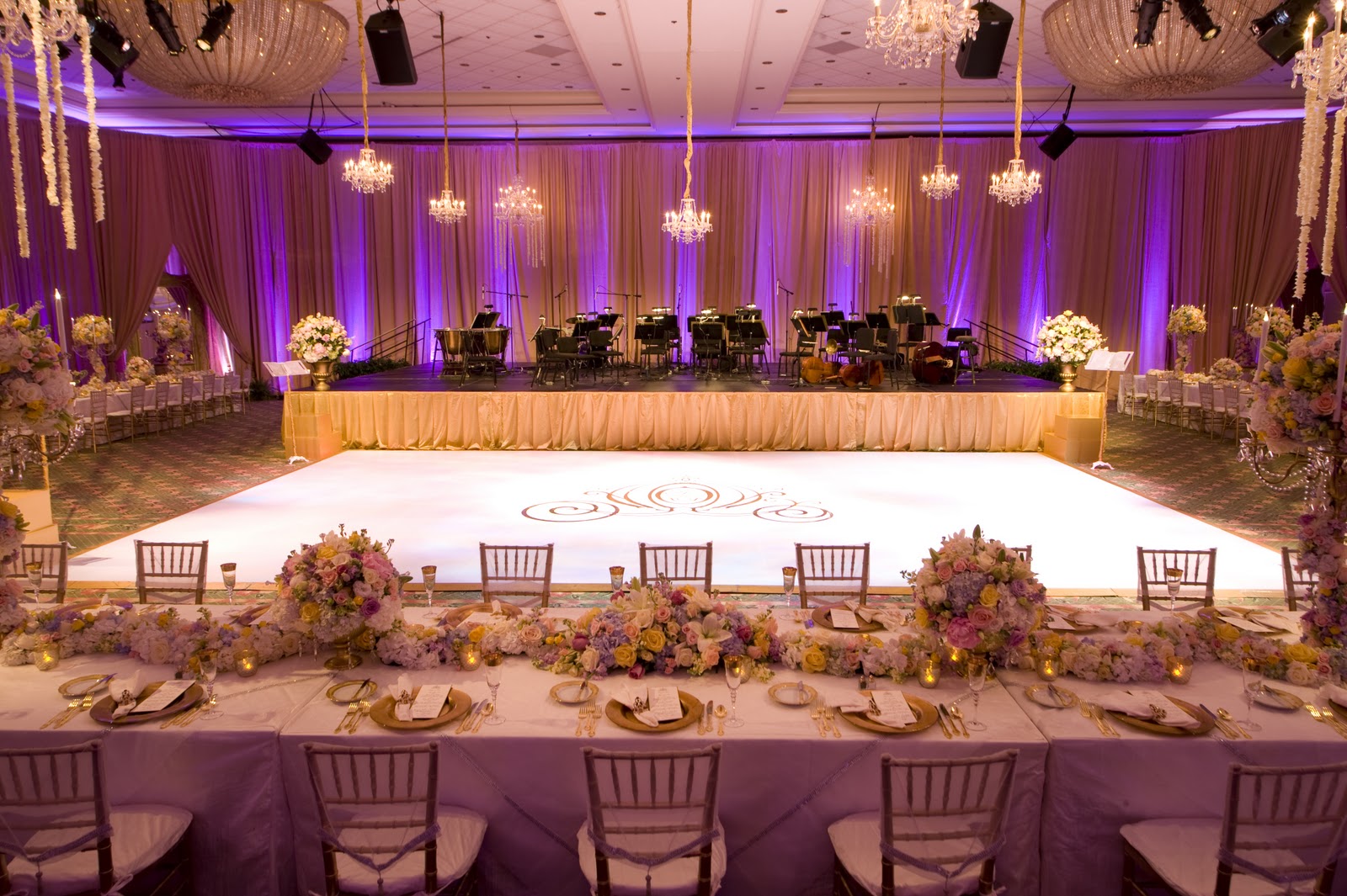 A royally decorated Victorian-style ballroom
